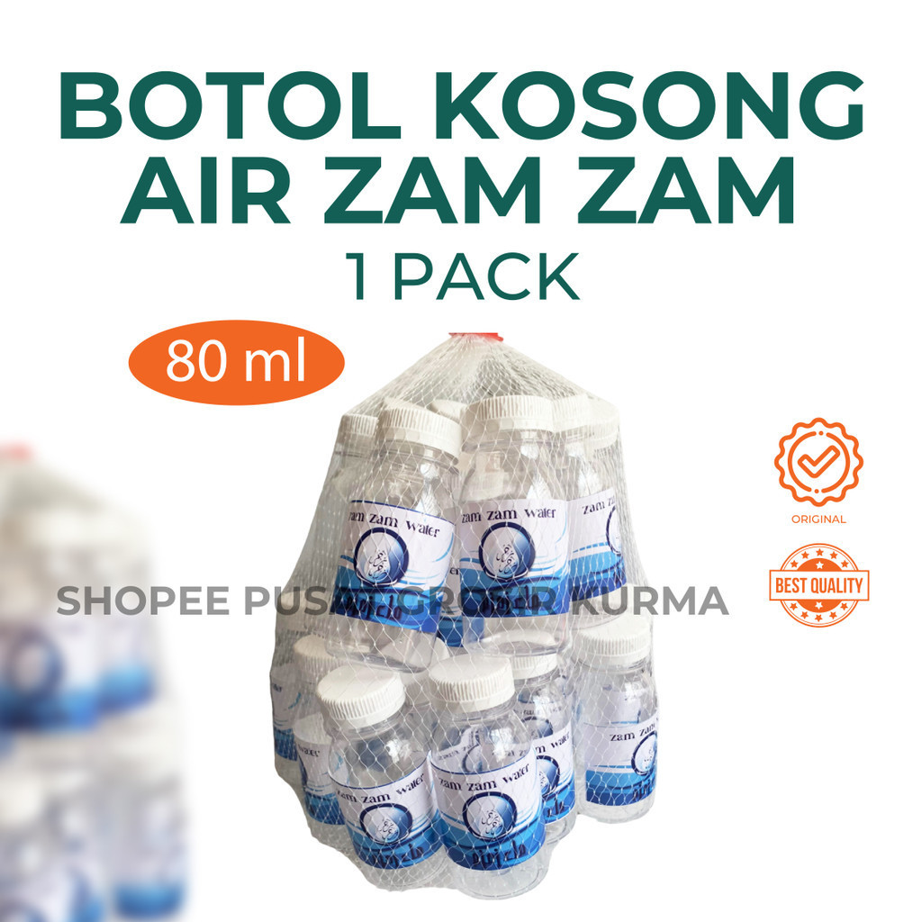Jual Botol Kosong Air Zamzam 80 ML / Botol Air Zam-zam Kosong 25pcs ...