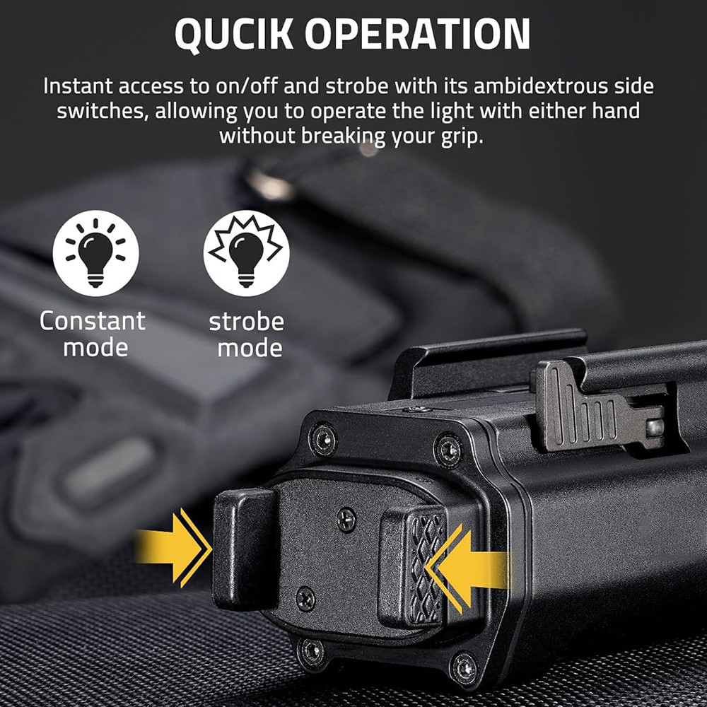 Jual 1500 Lumens Compact Pistol Flashlight Strobe Tactical Weapon Gun ...