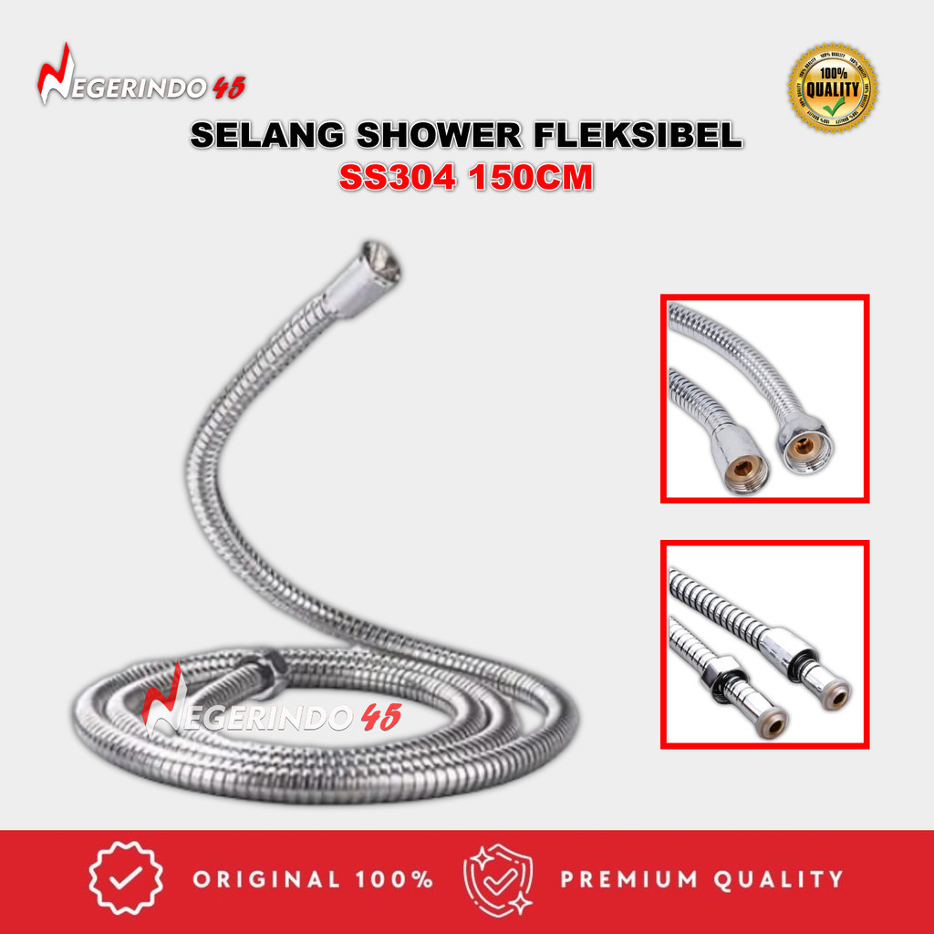 Jual SELANG SHOWER 150CM FLEKSIBEL HOSE JET BIDET SELANG SHOWER MANDI STAINLESS | Shopee Indonesia