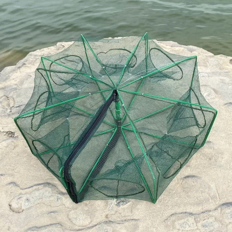 Jual Strengthened 4-20 Holes Automatic Fishing Net Shrimp Cage Nylon ...