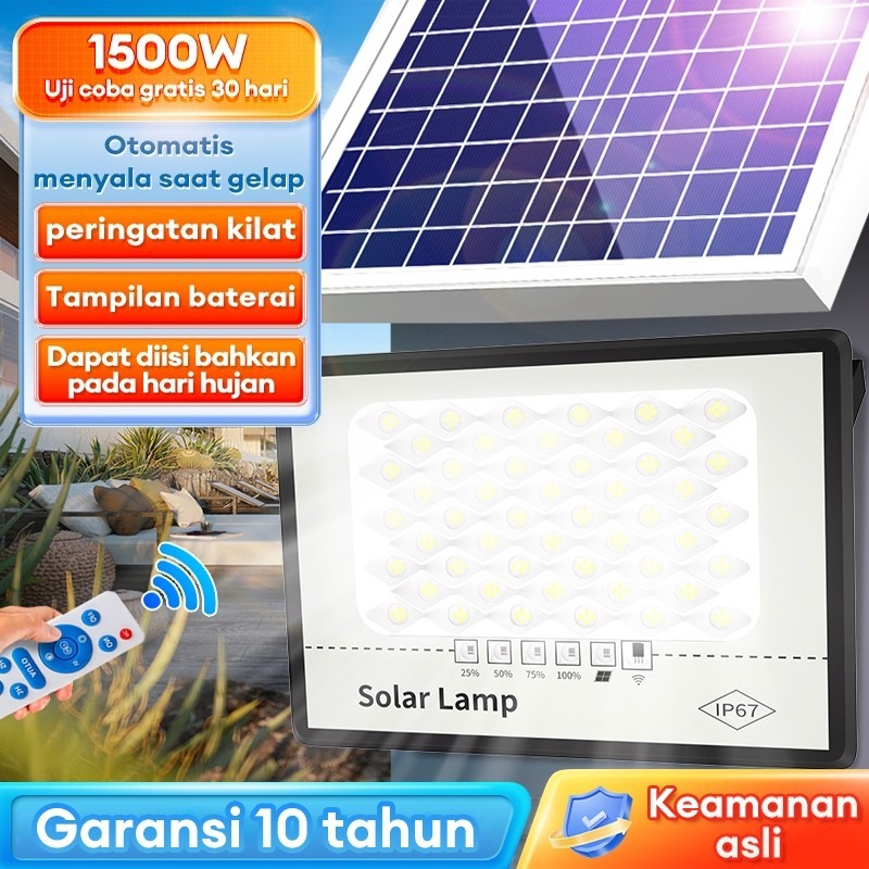 Jual 【Garansi 10 tahun】Lampu tenaga surya Lampu Tenaga Matahari 1500W Ready Stock led tahan ...