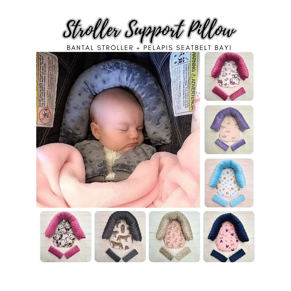 Jual Bantal Pelindung Kepala Bayi di Stroller + Pelapis Seatbelt ...
