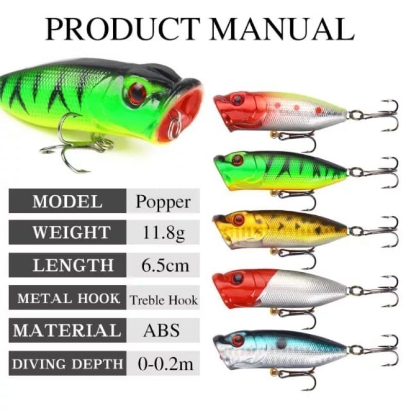 Jual umpan popper mini 6.5cm / 11.8 gram | Shopee Indonesia