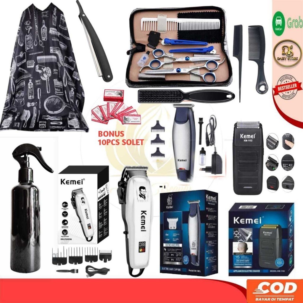 Jual [COD] Paket Alat Cukur Rambut Elektrik Kemei 809 Kemei 1102 Kemei 5021 Profesional ...