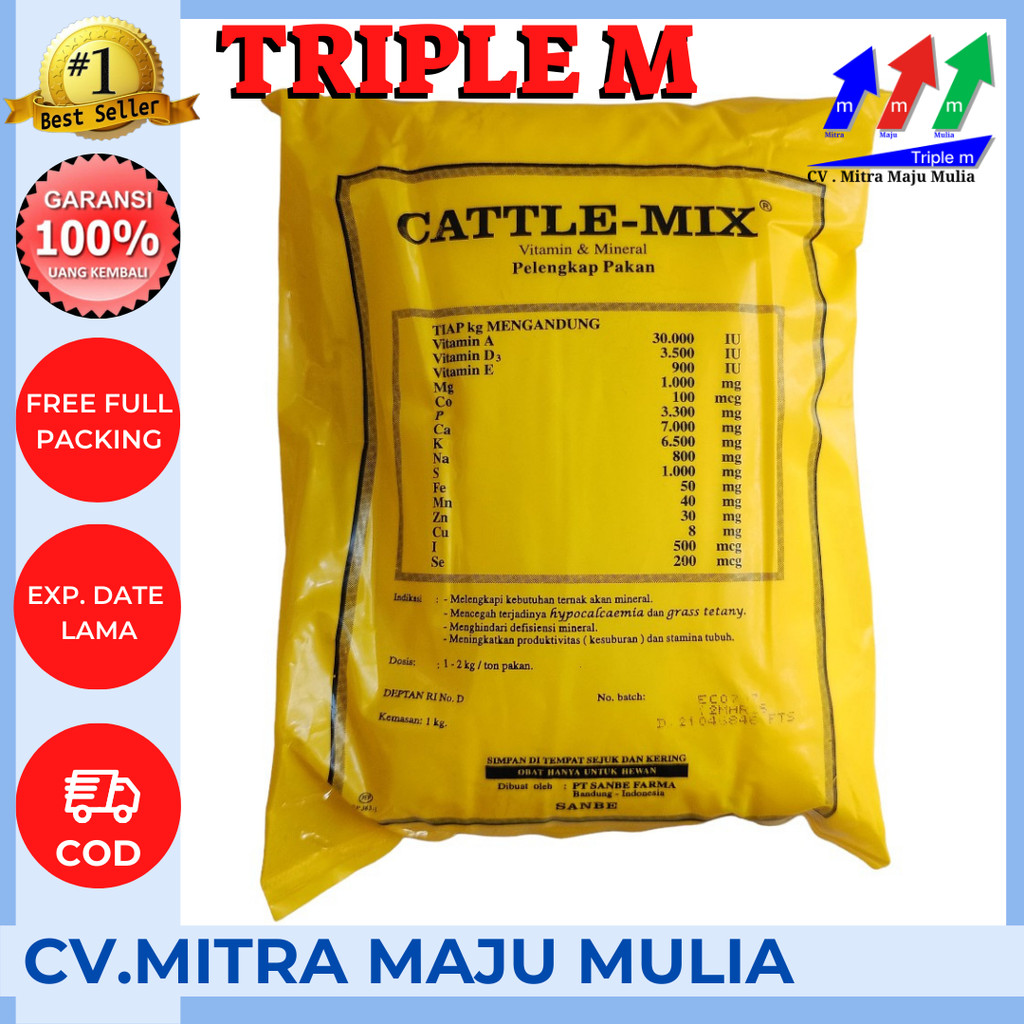 Jual Premix CattleMix Sanbe Cattle mix mineral penggemukan hewan ternak ...