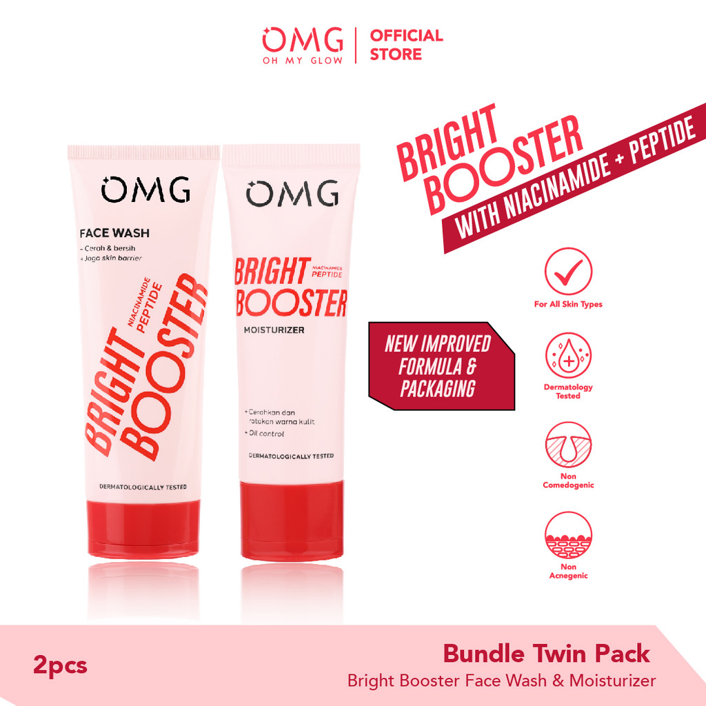 Jual OMG Duo Clean & Bright Booster Kit - Tone Up Moisturizer ...