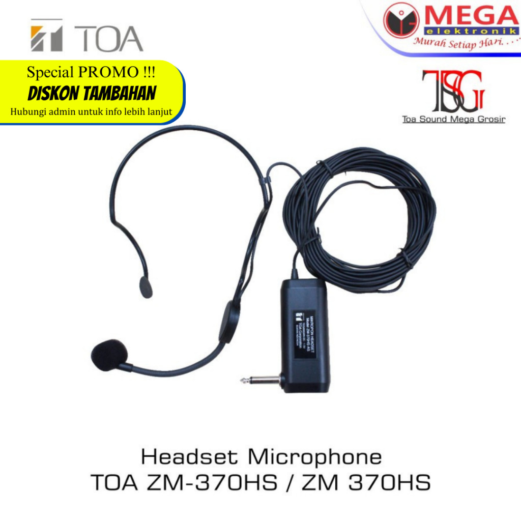 Jual TOA HEADSET MICROPHONE ZM-370HS TOA MIC HEADSET ZM 370HS ORIGINAL ...