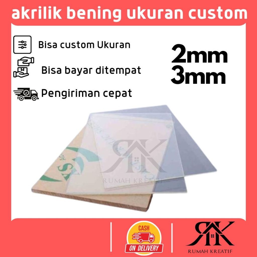 Jual CUSTOM Akrilik Bening custom ukuran tebal 2 mm dan 3mm | Shopee ...