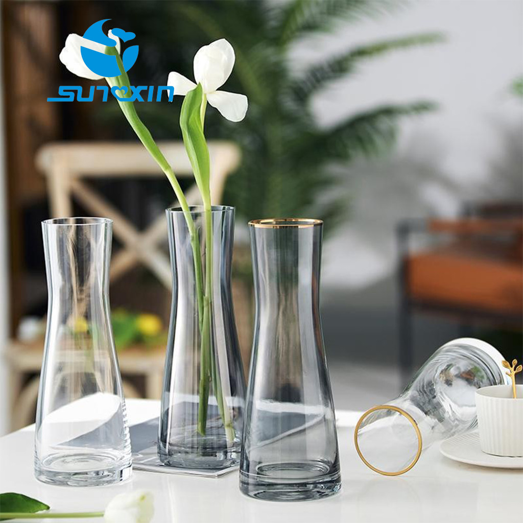 Jual SX (SBY) VAS BUNGA KACA BENING 7*26.5CM E02/ VAS KACA TINGGI BAMBU ...