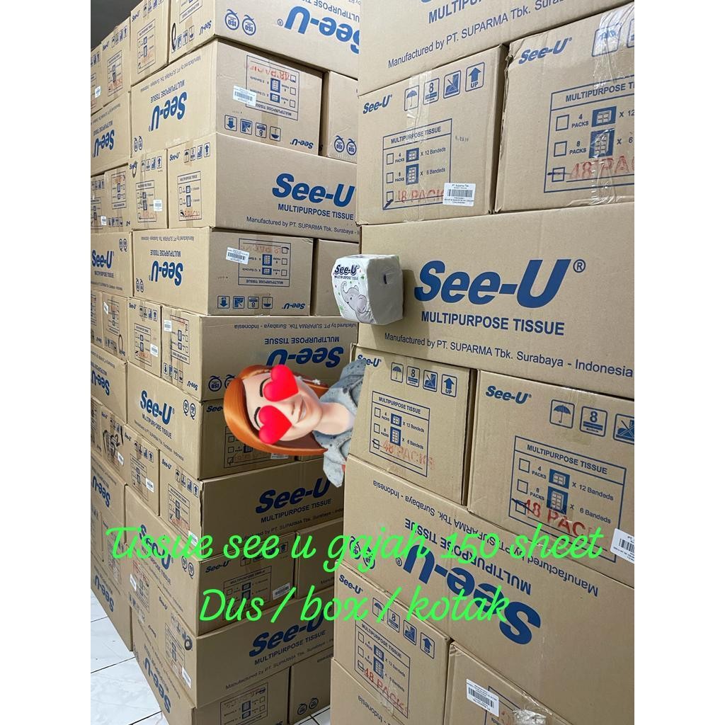 Jual AH28UW DUS TISSUE SEE U GAJAH KOTAK BOX Multipurpose Pop Up See-U ...
