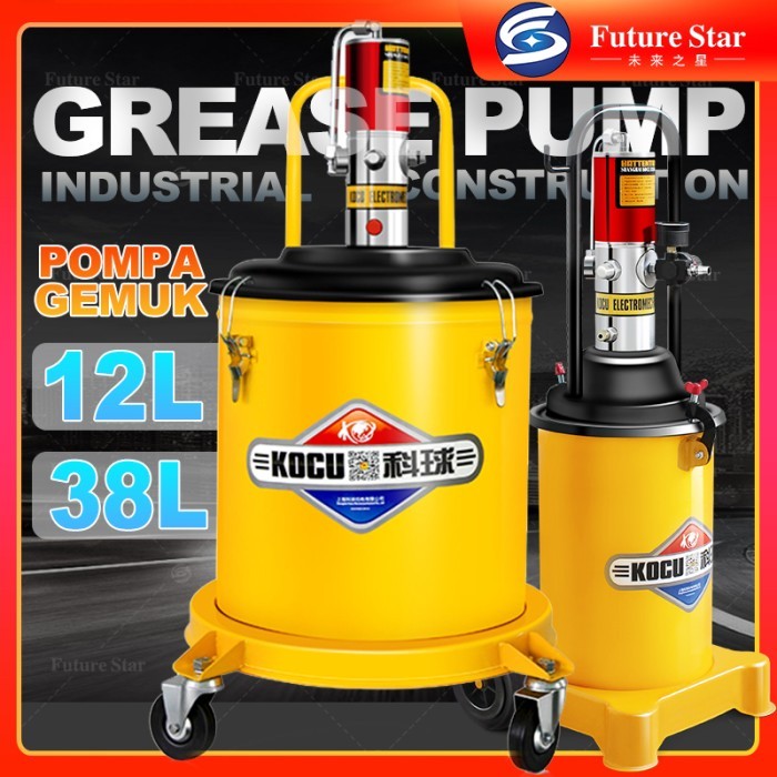 Jual Pompa Gemuk Angin Mesin 38 Liter 12Liter Grease Pump Air Operated ...