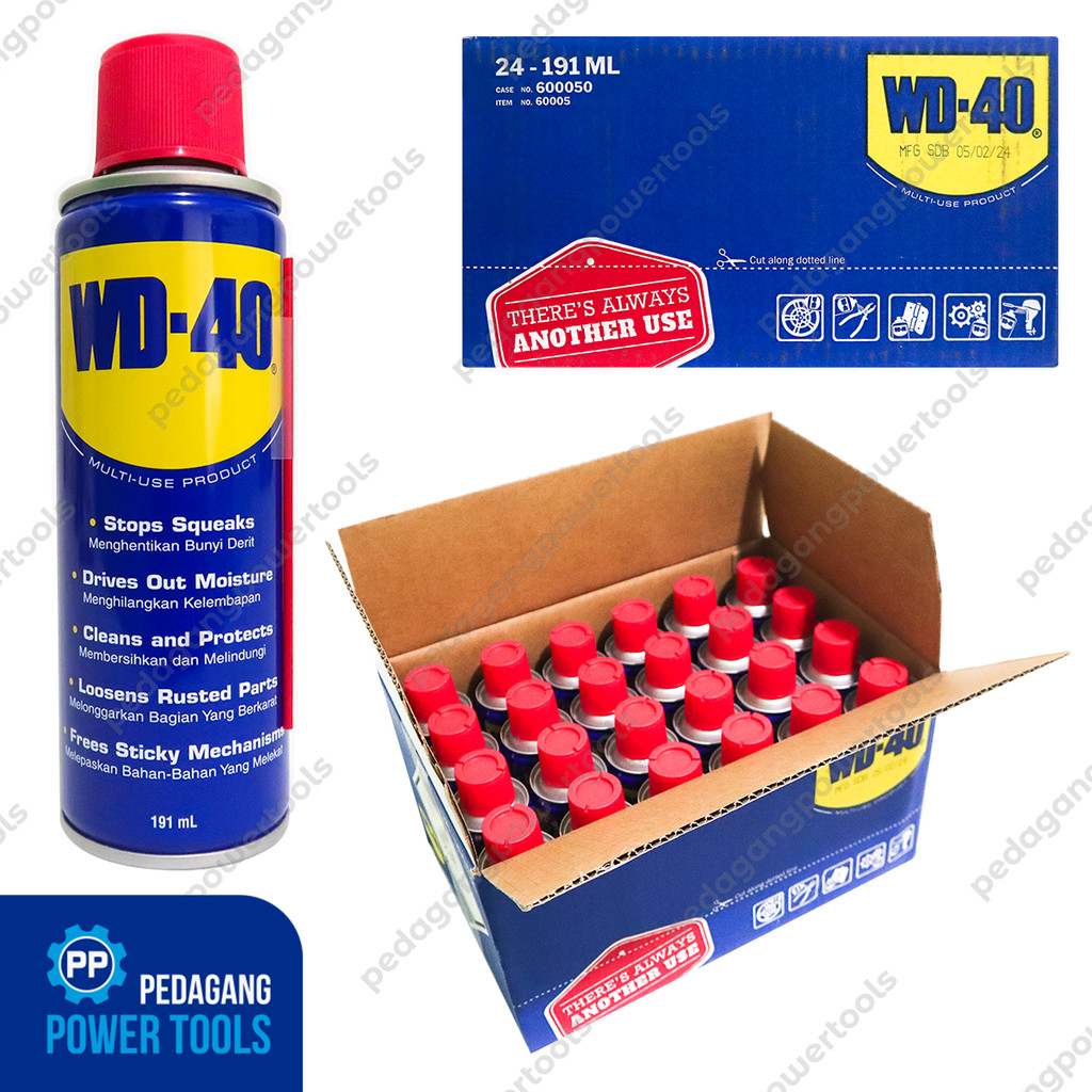 Jual WD-40 1 Dus 24 pcs 191 ml Pelumas Anti Karat Serbaguna WD40 Penetran Multifungsi Lubricant ...