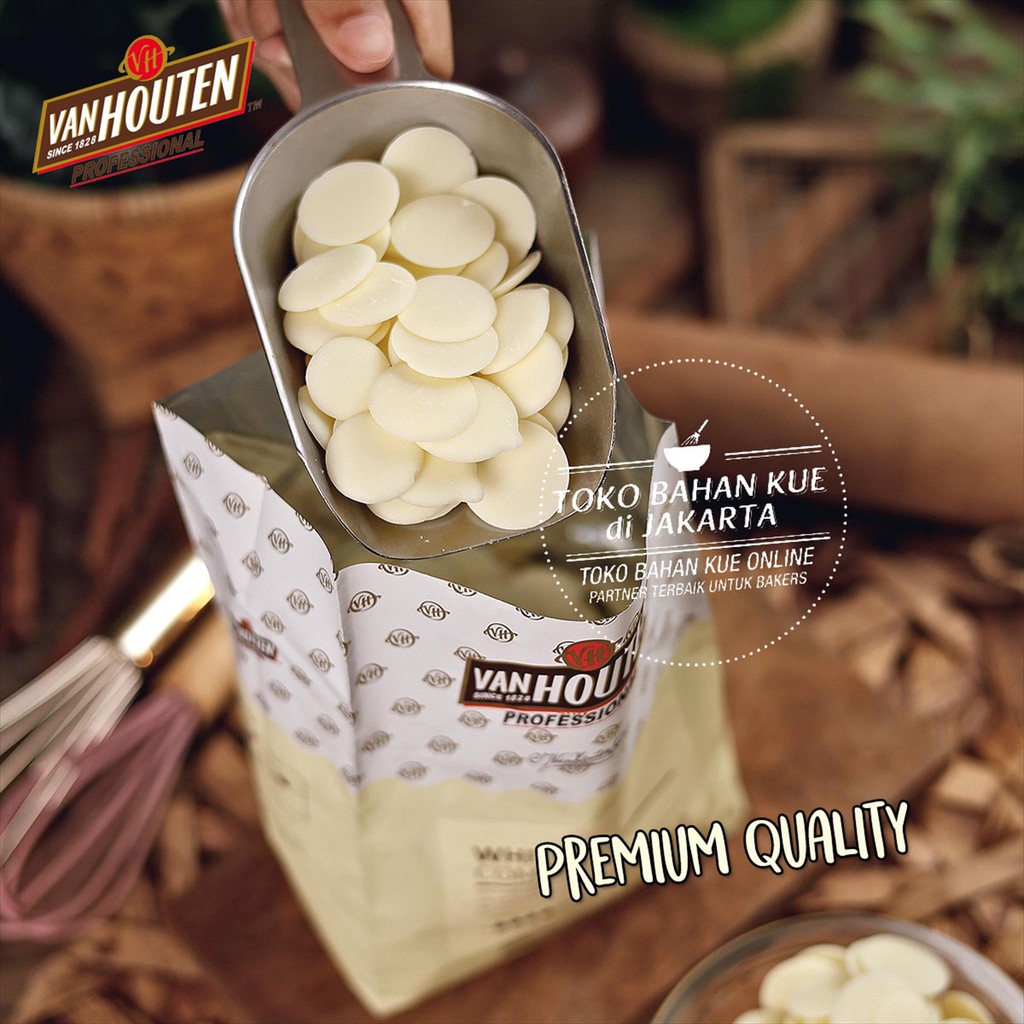 Jual Van Houten 500gr White Compound Coin Baking Chocolate Professional Coklat | Shopee Indonesia