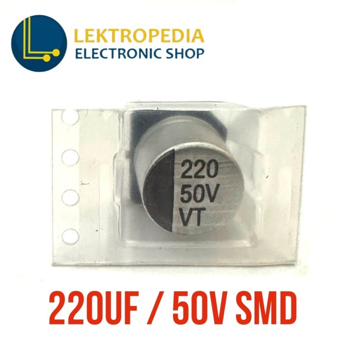Jual Elco 220uf 50v SMD 10x10.5mm Kapasitor 220 uf mikro 50 v volt 50volt Elko Capasitor ...