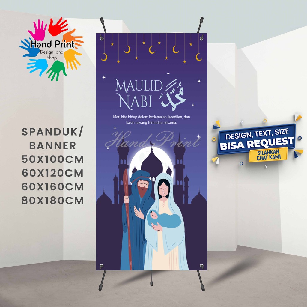 Jual Cetak Spanduk Banner Maulid`Nabi Ungu Lucu MMT Spanduk Custom ...