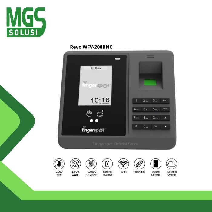 Jual Mesin Absensi Wifi Revo WFV 208BNC scan absen Jari Kartu Wajah ...