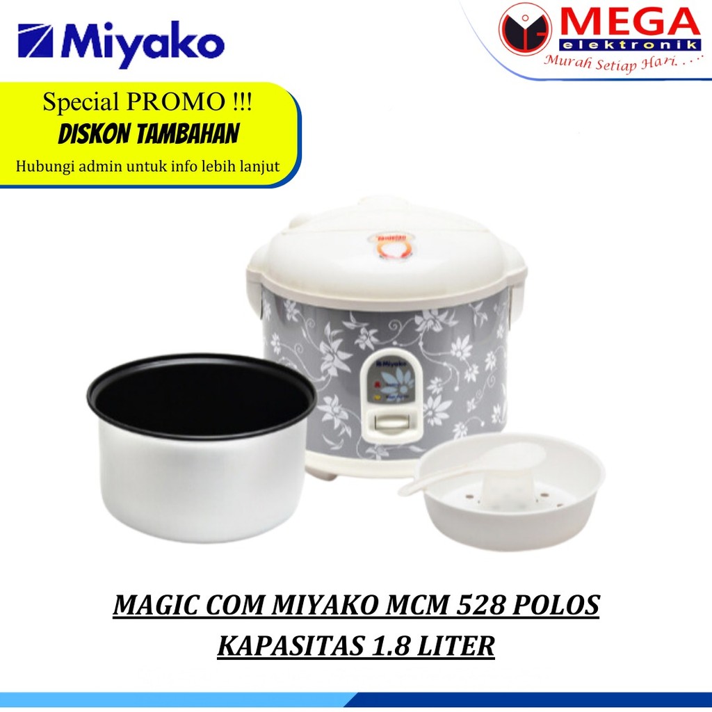 Jual MAGIC COM MIYAKO MCM-528 POLOS KAPASITAS 1.8 LITER | Shopee Indonesia