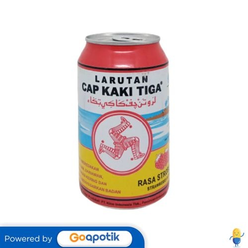 Jual Cap Kaki Tiga Larutan Penyegar Rasa Strawberry 320 Ml Kaleng | Shopee Indonesia