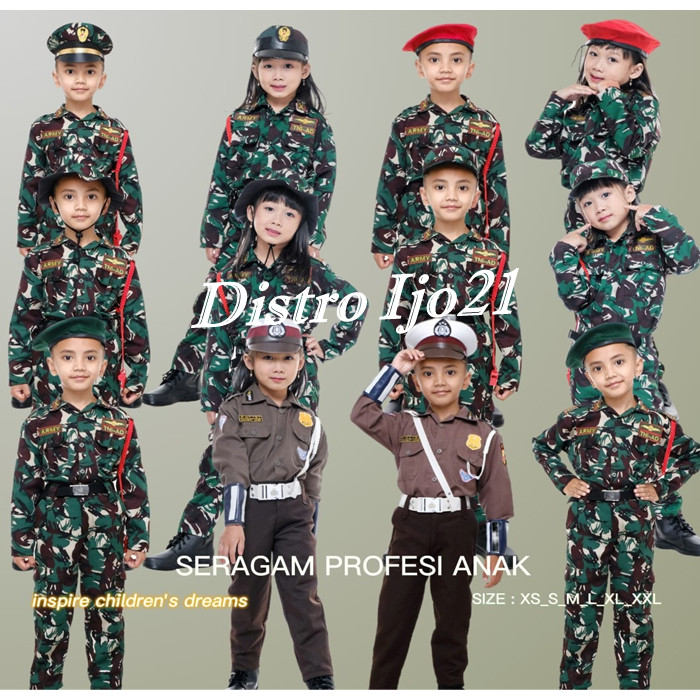 Jual FD43W COD !! GROSIR SERAGAM PROFESI ANAK POLISI TNI LORENG ...