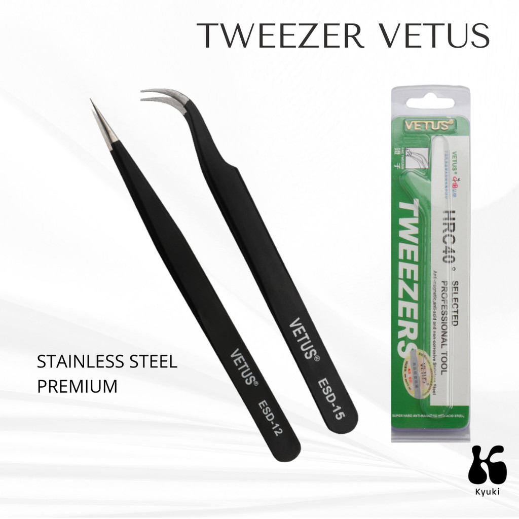 Jual Tweezer vetus Hitam / Pinset BLACK For Eyelash Extention ORIGINAL ...