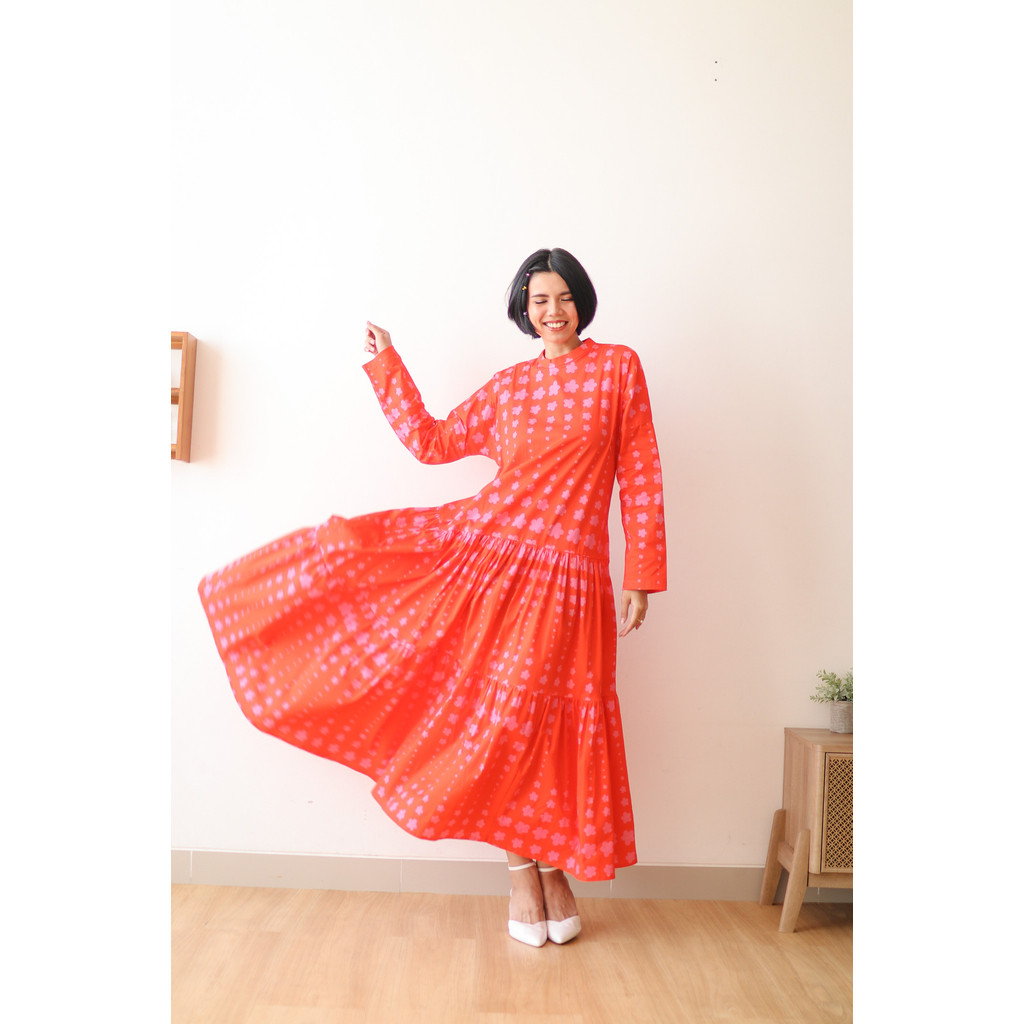 Jual Calla The Label - Stars Maxi Long Dress In Red. | Shopee Indonesia