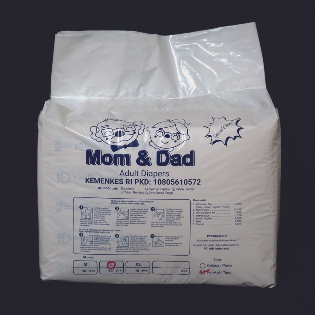Jual [Juragan Popok] Pempers Dewasa/Adult Mom & Dad Type Celana isi 10 pcs | Shopee Indonesia