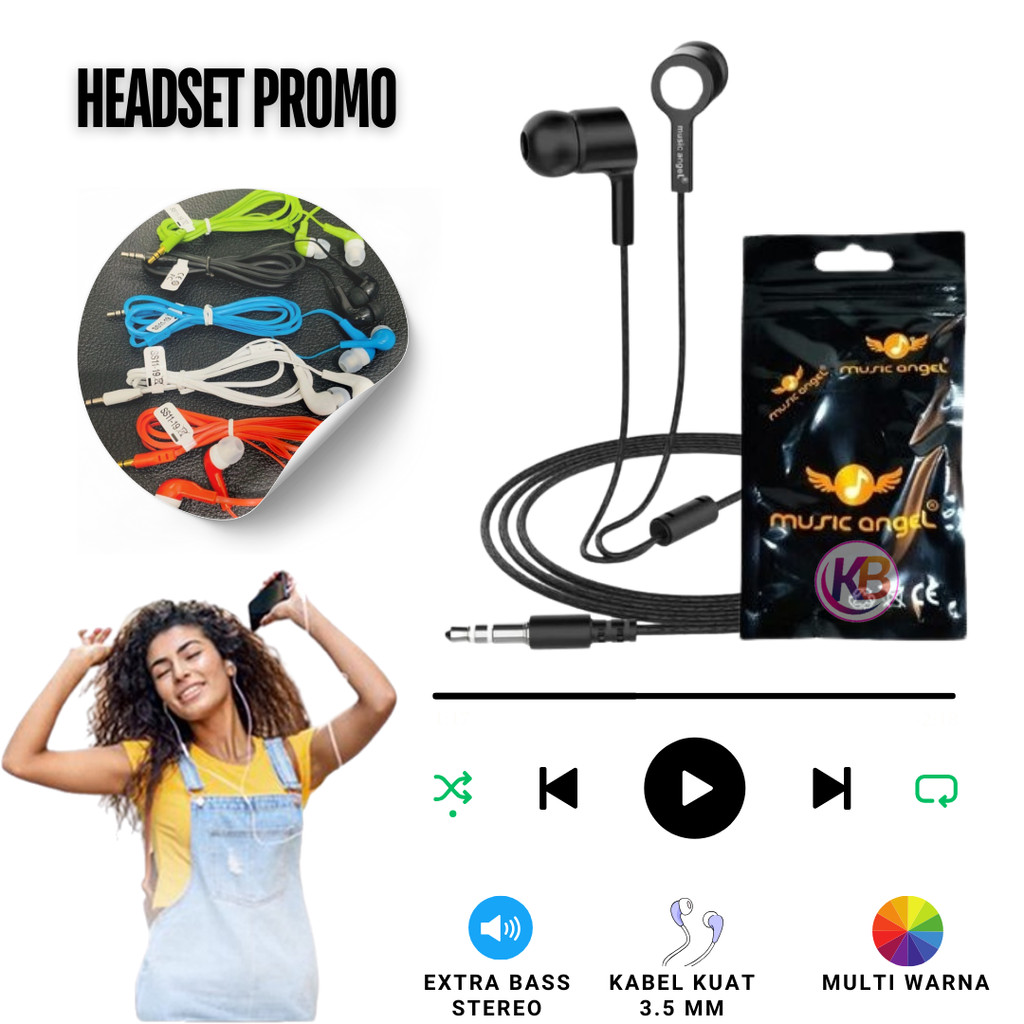 Jual Headset Murah Berkualitas - Hands Free Super Bass - Headset Kabel ...