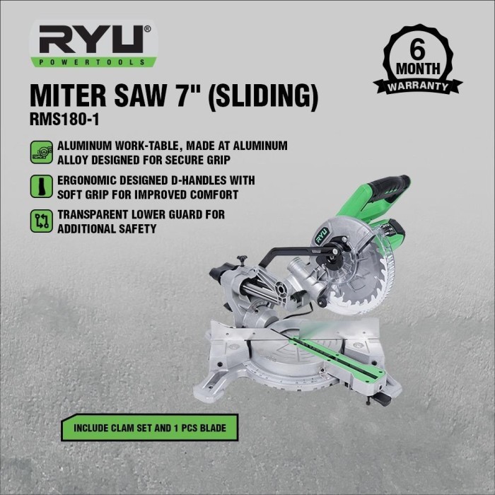 Jual Miter Mitter Saw 7in 7inch 7 Inch Sliding RYU RMS180-1 Mitre RMS ...