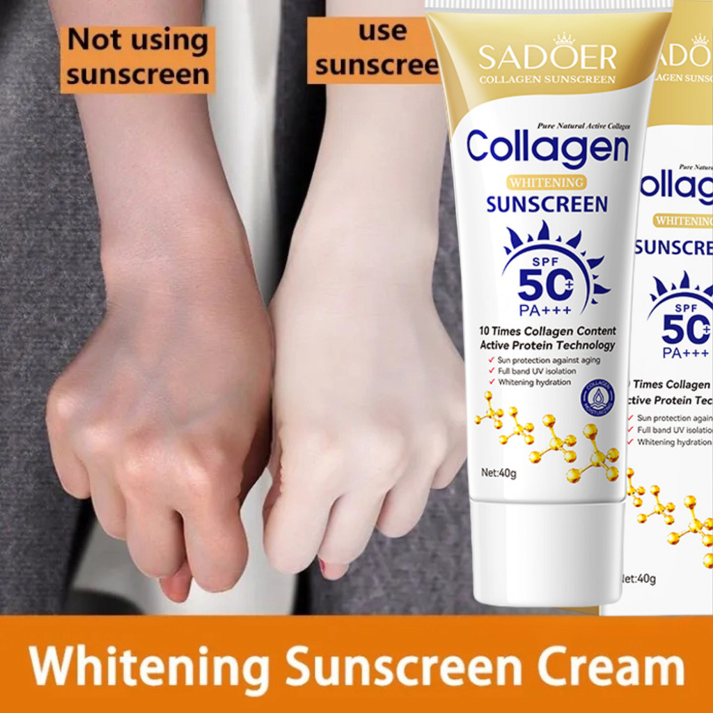 Jual SADOER Collagen Water Sunscreen Lotion SPF 50 PA+++ Sunblock Wajah Dan Badan Sunscreen Fade ...