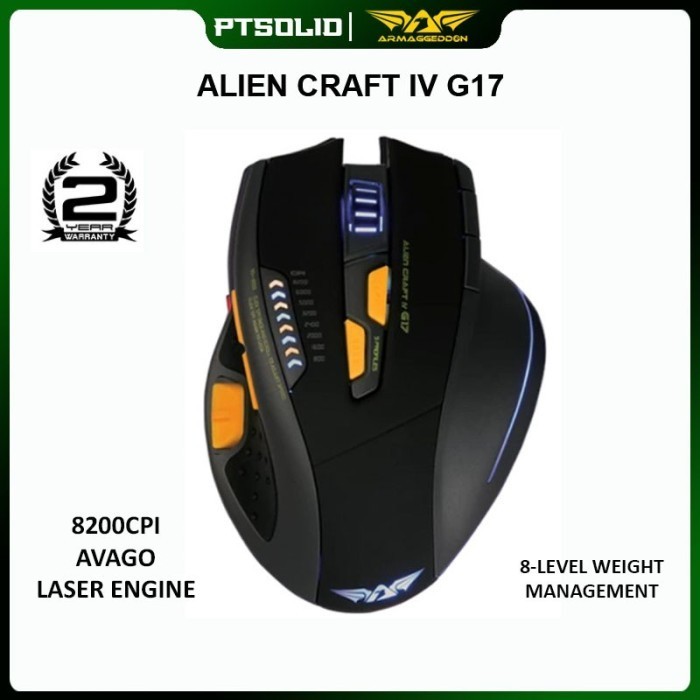 Jual Gaming Mouse Armaggeddon Alien Craft IV G17 - Kuning | Shopee ...