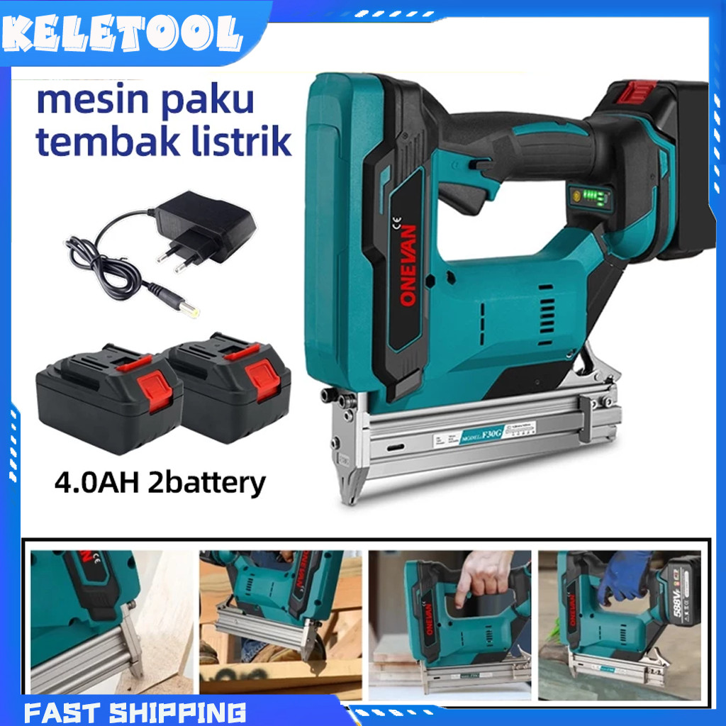 Jual F30 Cordless Nail Gun Lithium-Ion Battery Powered Brad Nailer ...