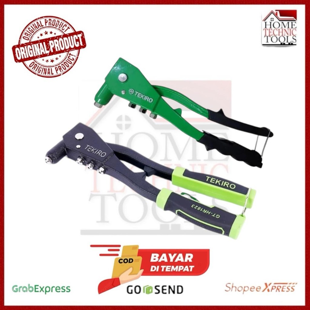 Jual TEKIRO TANG RIVET HIJAU / TANG RIVET-1 HITAM / HAND RIVETER / TANG ...