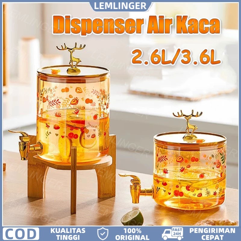 Jual 【LEMLINGER】Dispenser Air Kaca Sultan 3.6 L / Water Dispenser Air ...