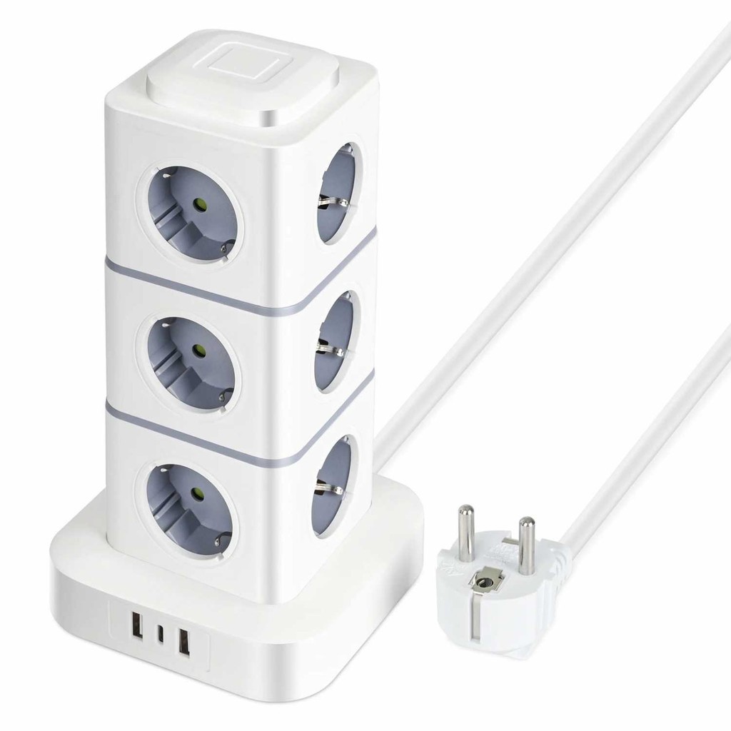 Jual Stop Kontak Power Socket Strip Tower Colokan Listrik 2500W - NN812 ...