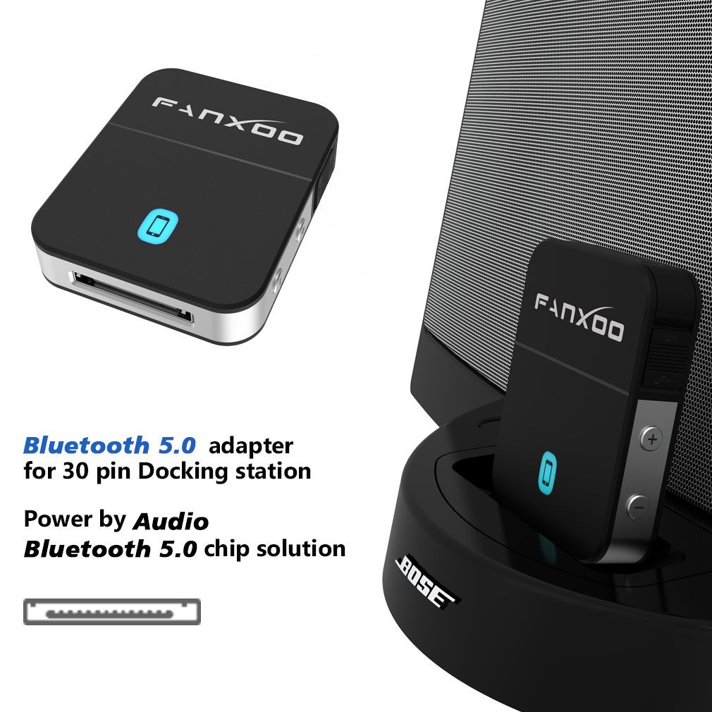 Jual Fanxoo 30 Pin Bluetooth Adapter 5.0 Audio Mini Bluetooth Receiver ...