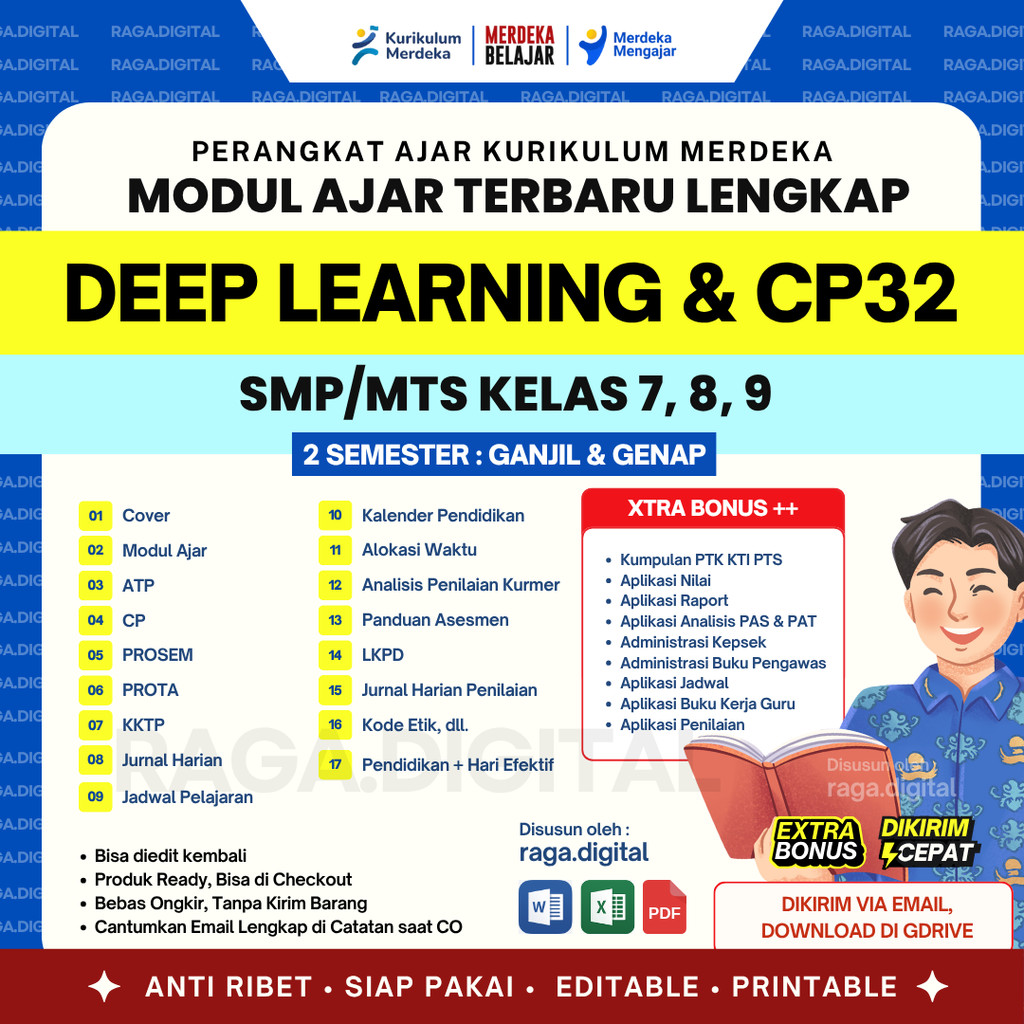 Jual RPP MODUL PEMBELAJARAN DEEP LEARNING SMP (KELAS 7, 8, 9 ...