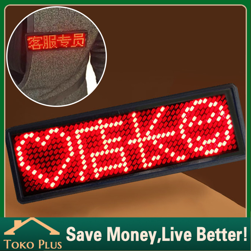 Jual Papan Nama Led Badge Running Text Mini Tulisan Berjalan Miniatur Nametag Led Badge Running ...