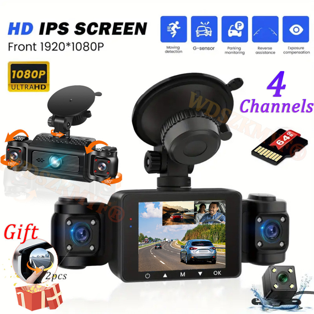 Jual 4 Cameraes Dash Cam 1080P Front and Carbin rear view camera Night ...