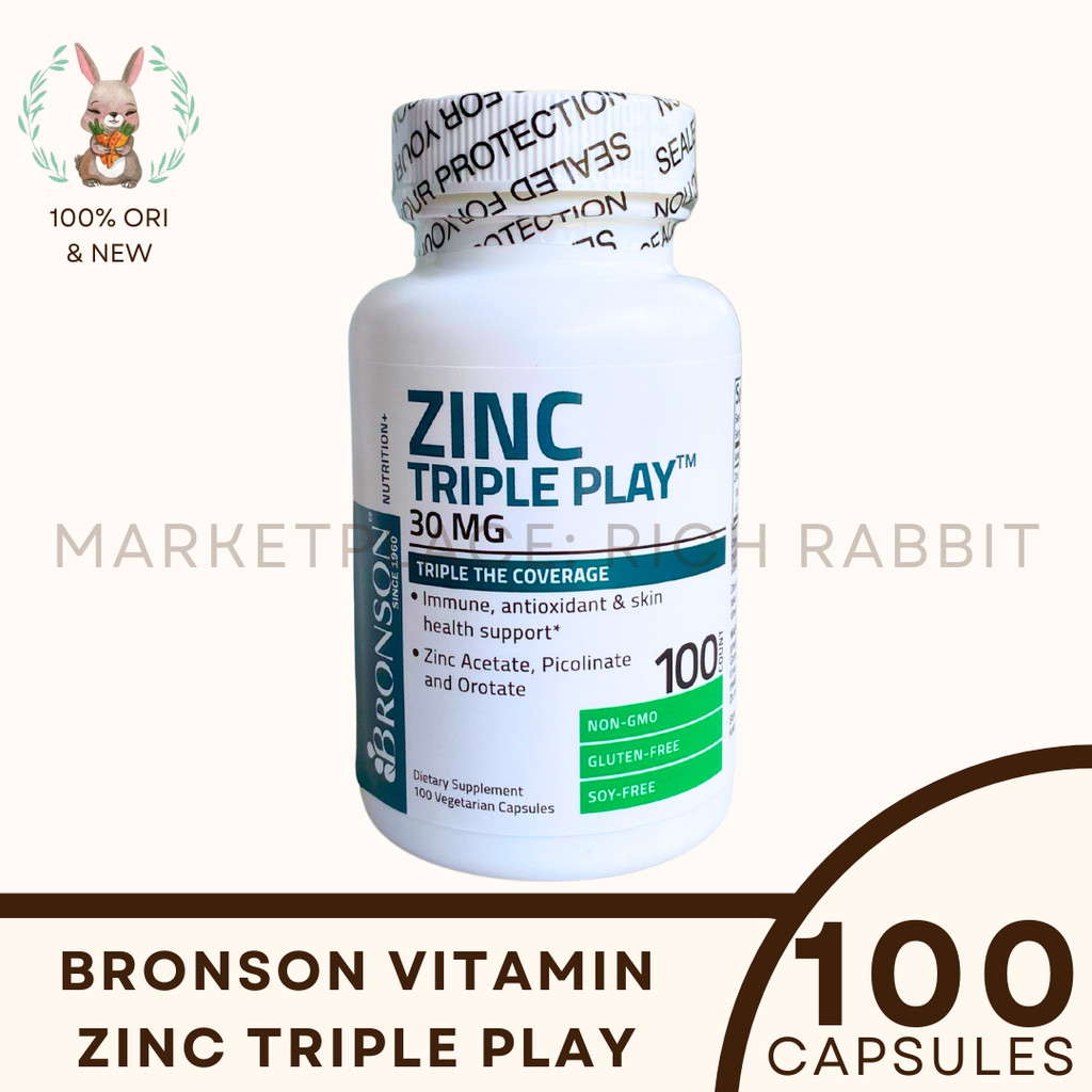 Jual Bronson Zinc Triple Play 30 mg Triple Coverage Immune Support Zinc ...