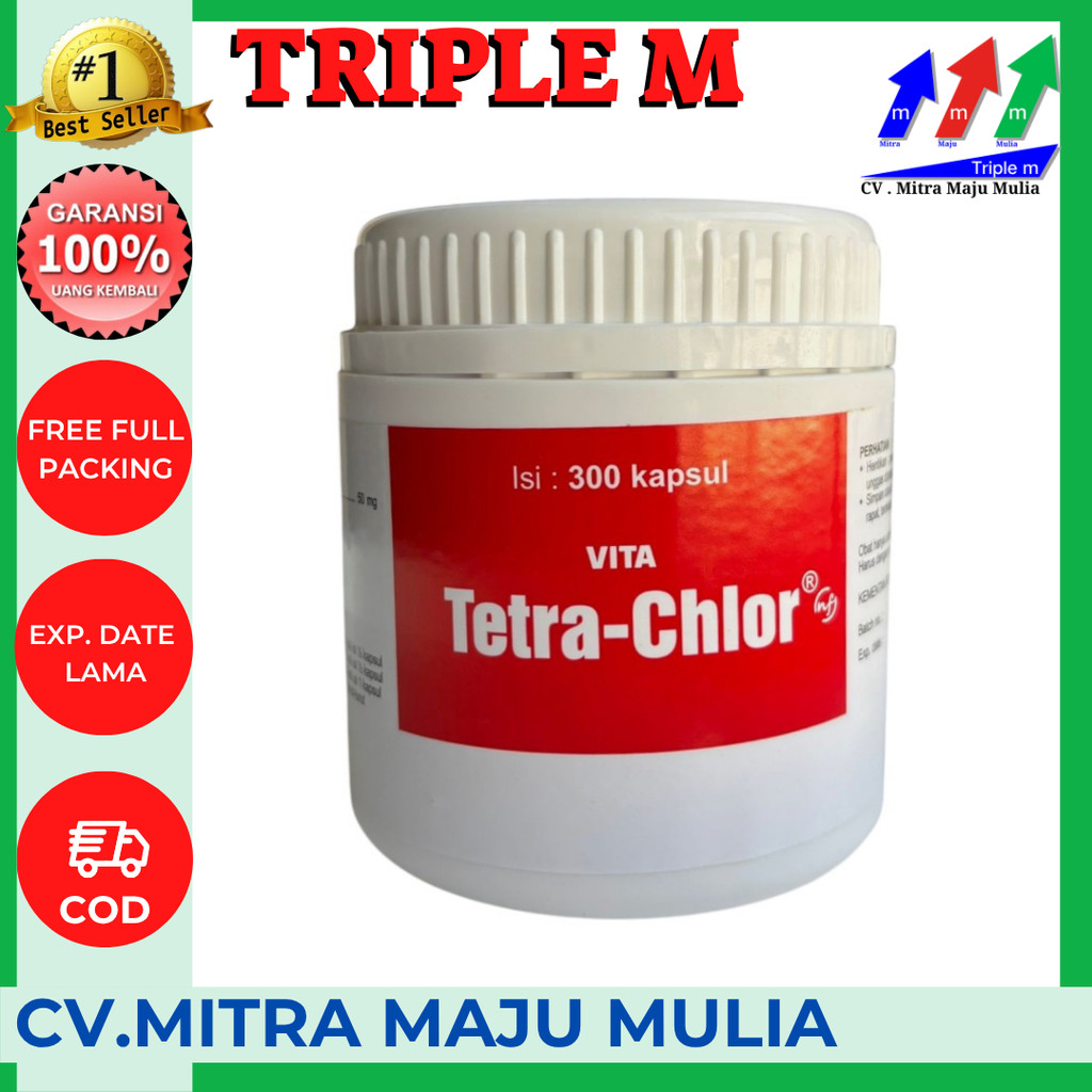 Jual VITA TETRA CHLOR 300 KAPSUL (1 POT) - Tetra Clor Ayam Medion Obat ...
