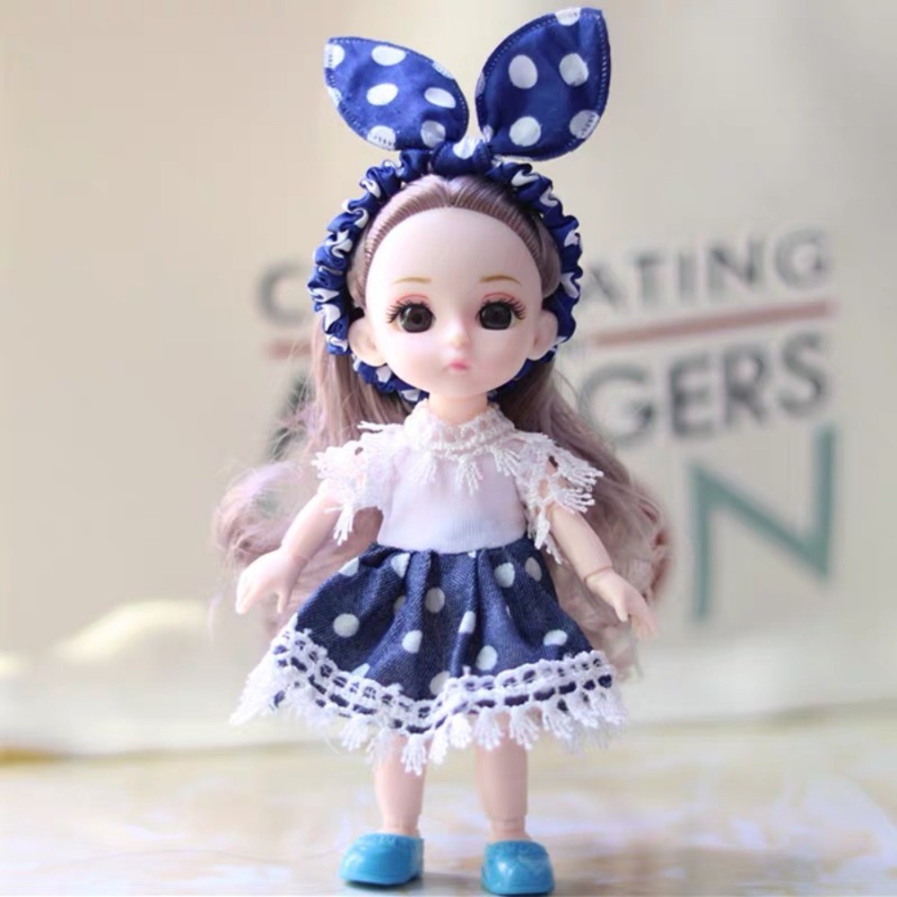 Jual 1/12 BJD BJD Doll with Clothes 13 Movable Joints Blue Eyes Mini ...