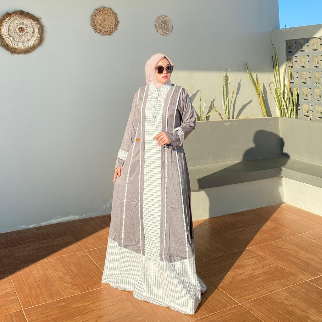 Jual Gamis Amanda Kusuma Rayon Twill Premium Mix Katun Haruka Motif ...