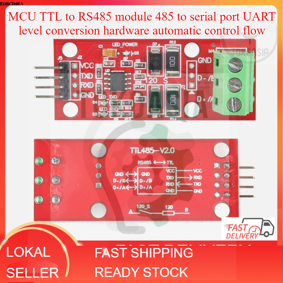 Jual MCU TTL to RS485 module 485 to serial port UART level conversion ...