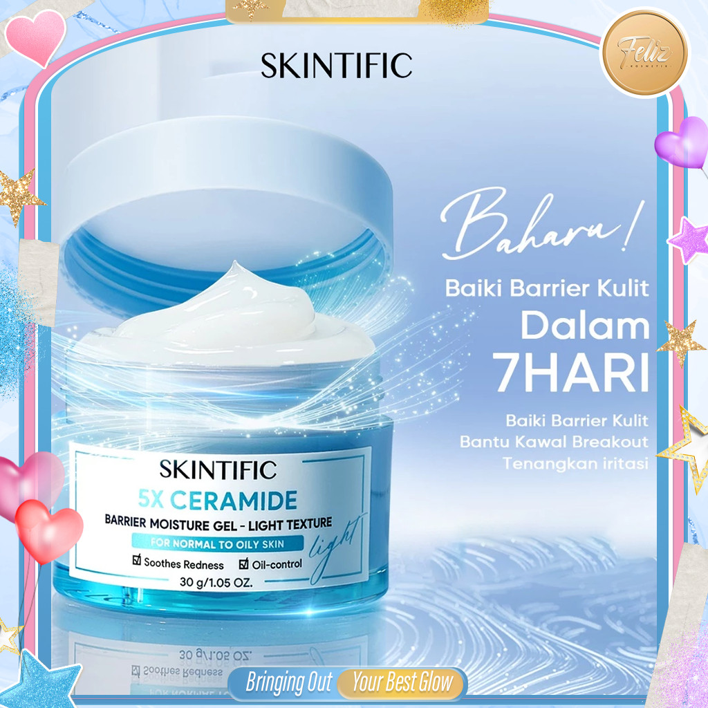 Jual * FELIZ * SKINTIFIC 5X Ceramide Barrier Moisture Gel LIGHT TEXTURE ...