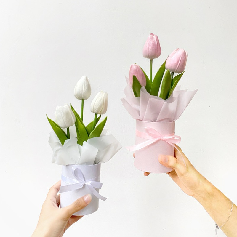 Jual Summerlove - (Bunga Palsu) Everlasting 3 Tulip Mini Gift Bloombox ...