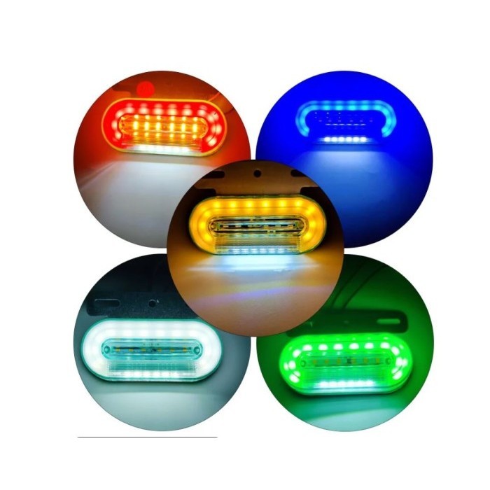 Jual Lampu Led Bak Samping Truk 12V 24V Oval Mini 6 Mata | Shopee Indonesia