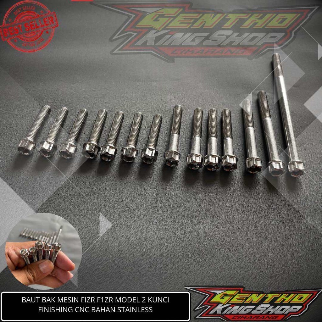 Jual BAUT PROBOLT BAK MESIN YAMAHA FIZR F1ZR FORCE 1 SET KANAN KIRI MODEL 2 KUNCI CNC STAINLESS ...