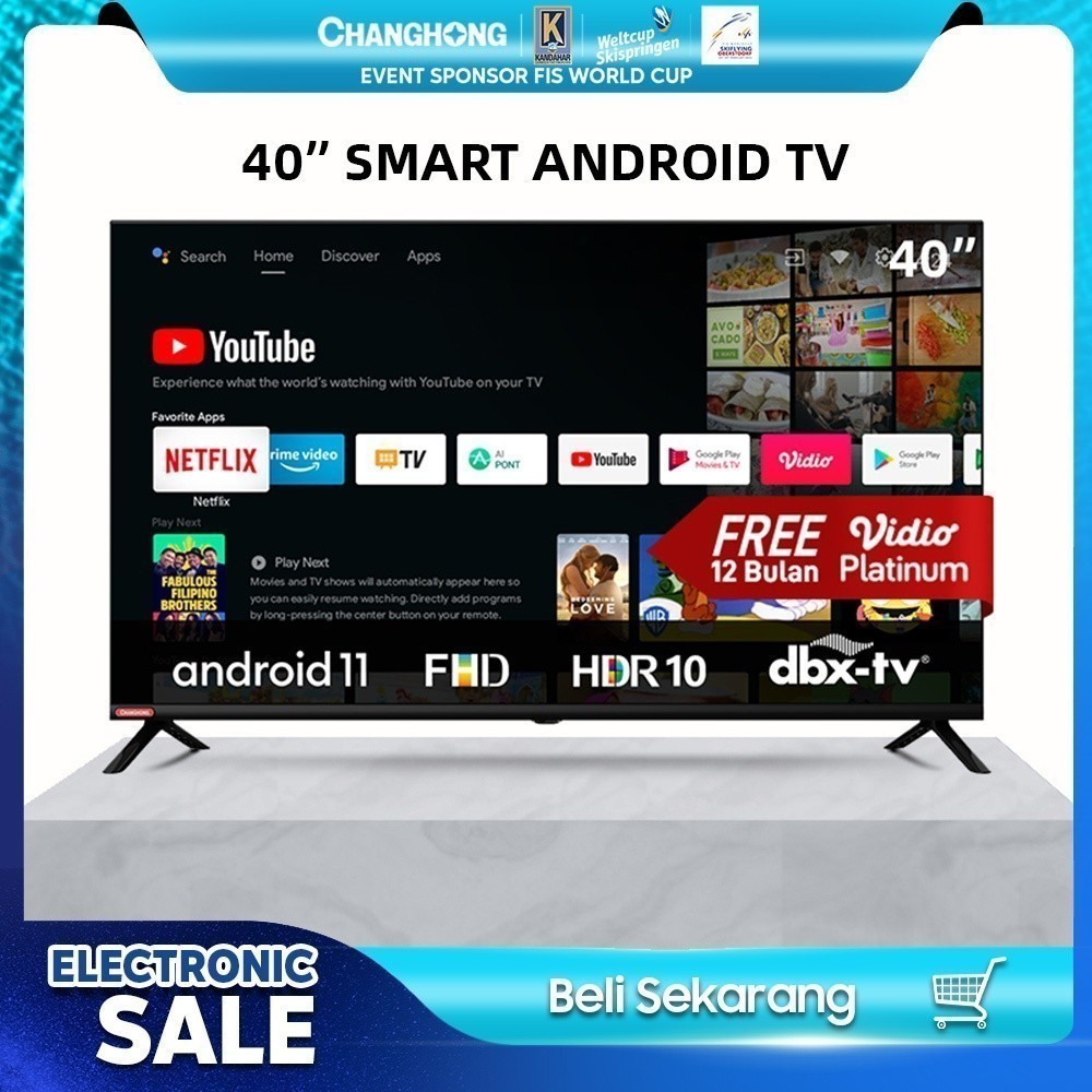 Jual Promo Special Changhong 40 Inch Newest Android 11 Frameless Smart TV Digital LED TV FHD ...