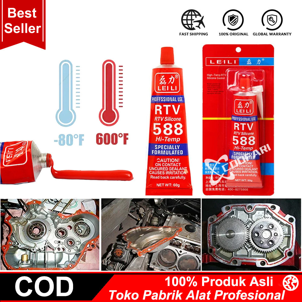 Jual LEM HI TEMP gasket silicon lem paking packing gasket super sealer ...