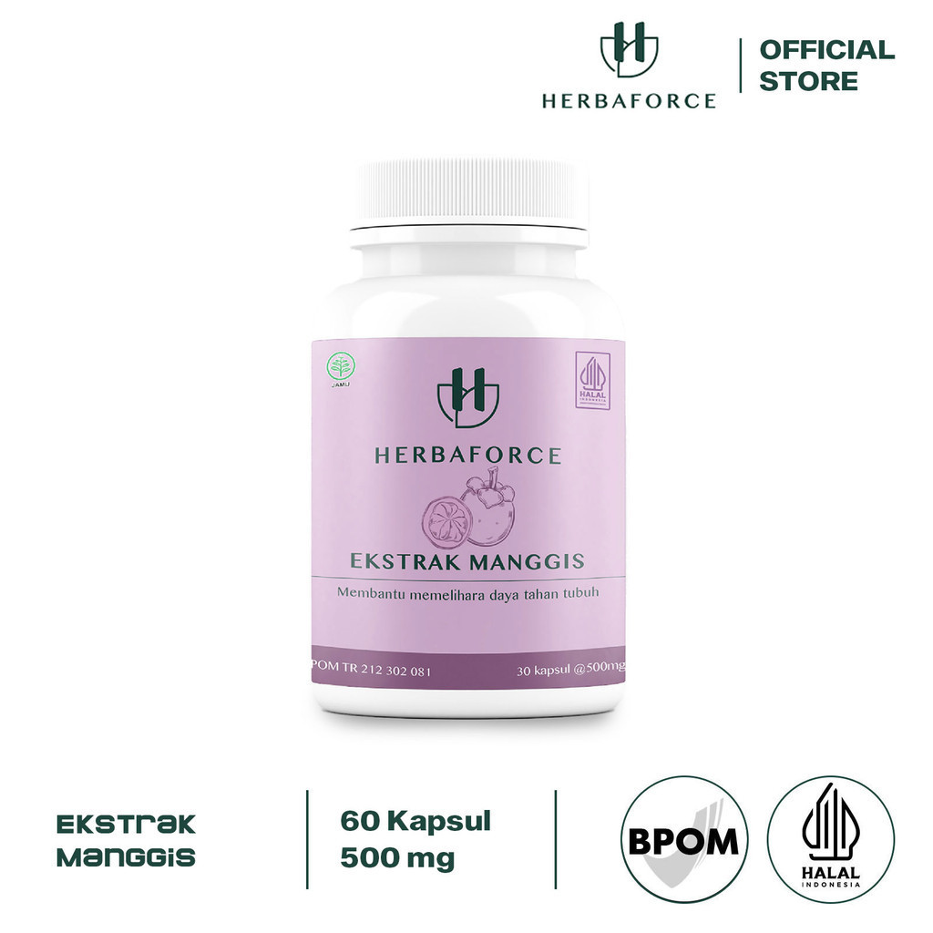 Jual HERBAFORCE Ekstrak Manggis Obat Suplemen Herbal 30 / 60 Kapsul ...